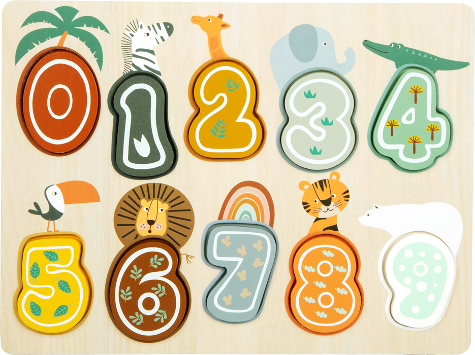 Set puzzle numbers "Safari" | small foot wooden toys