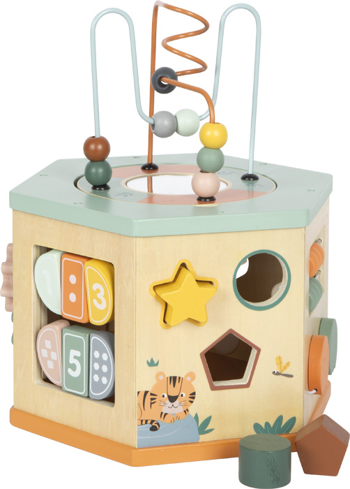Motor Activity Cube 7 Sides "Safari" | small foot Wooden Toys